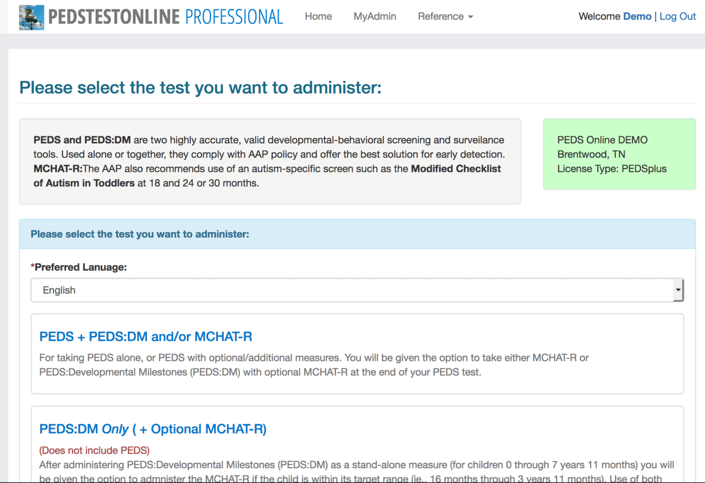 PEDS Online - Pedstest
